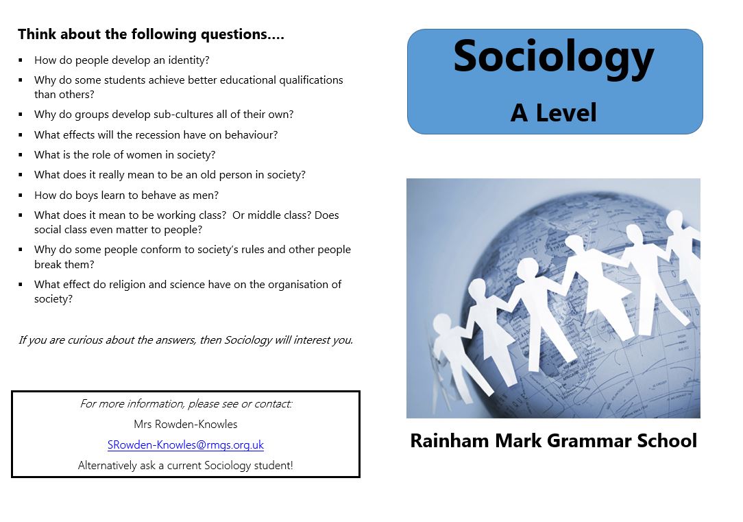 Rainham Mark Grammar School - Sociology (A Level)